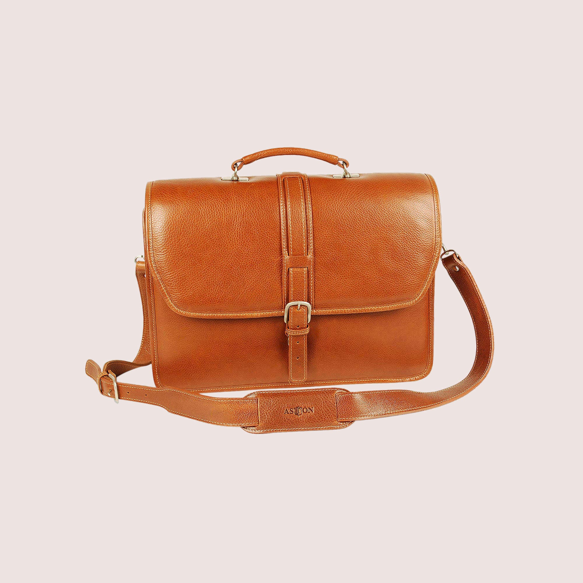 Luxurious American Leather Briefcase with Swiss Brass Hardware ...