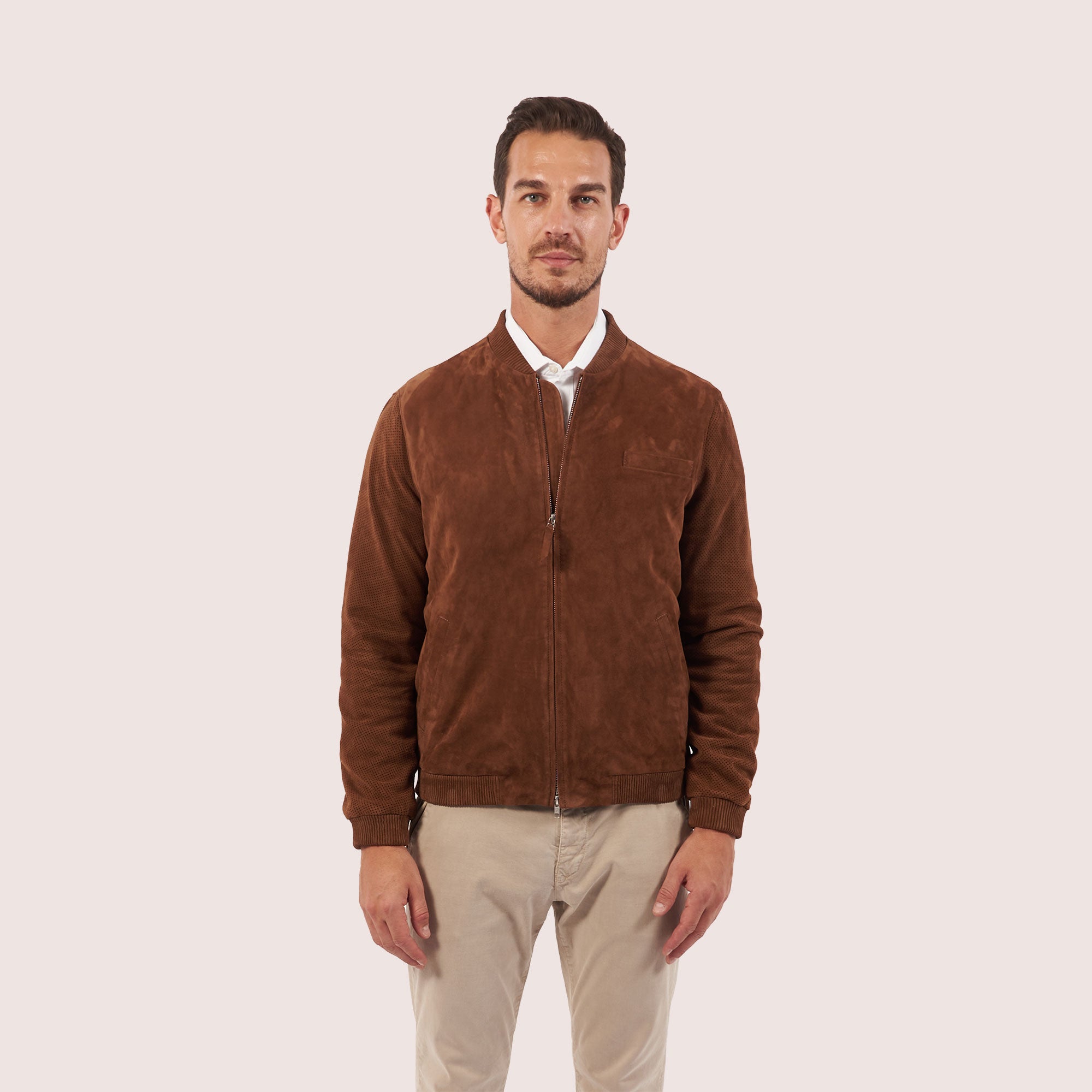 Luxurious Crestwood Goat Suede Jacket with Lambskin Trim – astonleather.com